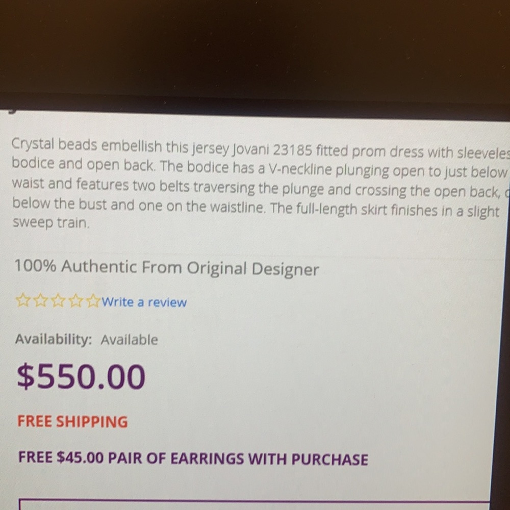 Jovani Size 0 Crystal Embellish Fitted Prom Dress - Gem